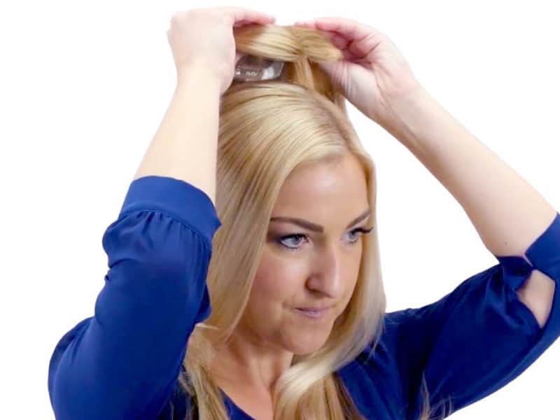 How To Put On A Topper Hair Piece Hair Topper Installation Layla